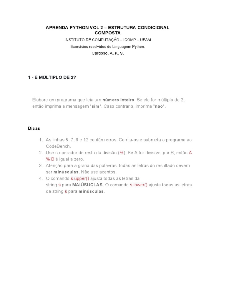 Aprenda Python Vol 2 | PDF | Equação quadrática | Equações