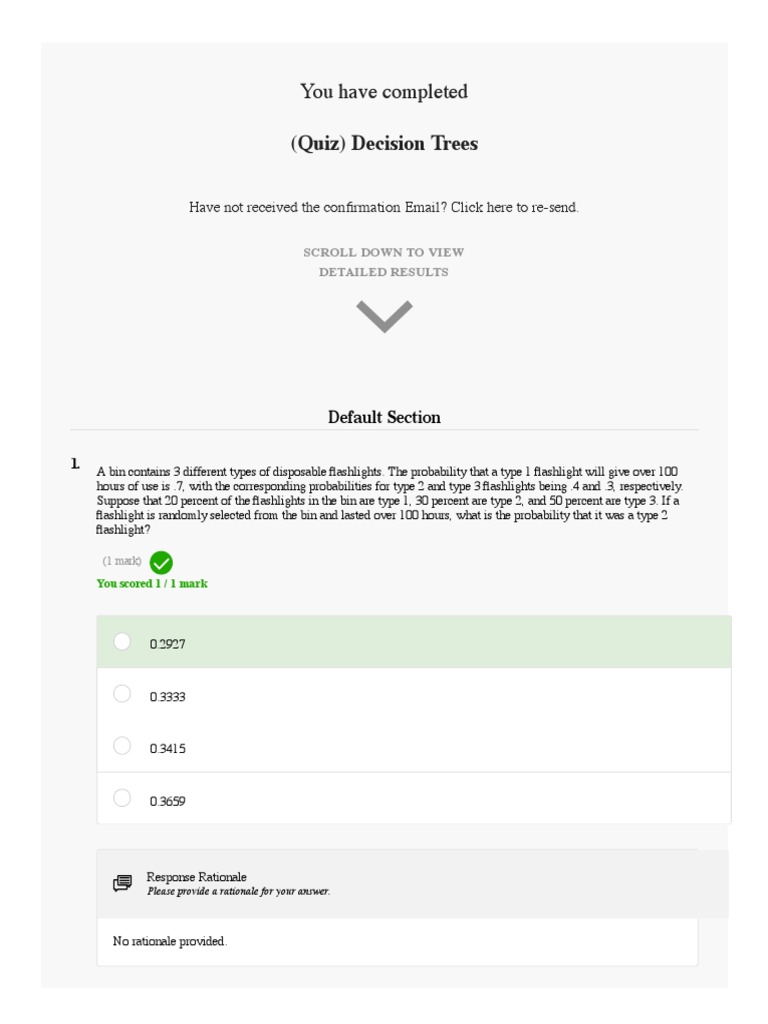 Quiz 5 - Decision Tree | PDF | Sensitivity And Specificity | Polymerase ...