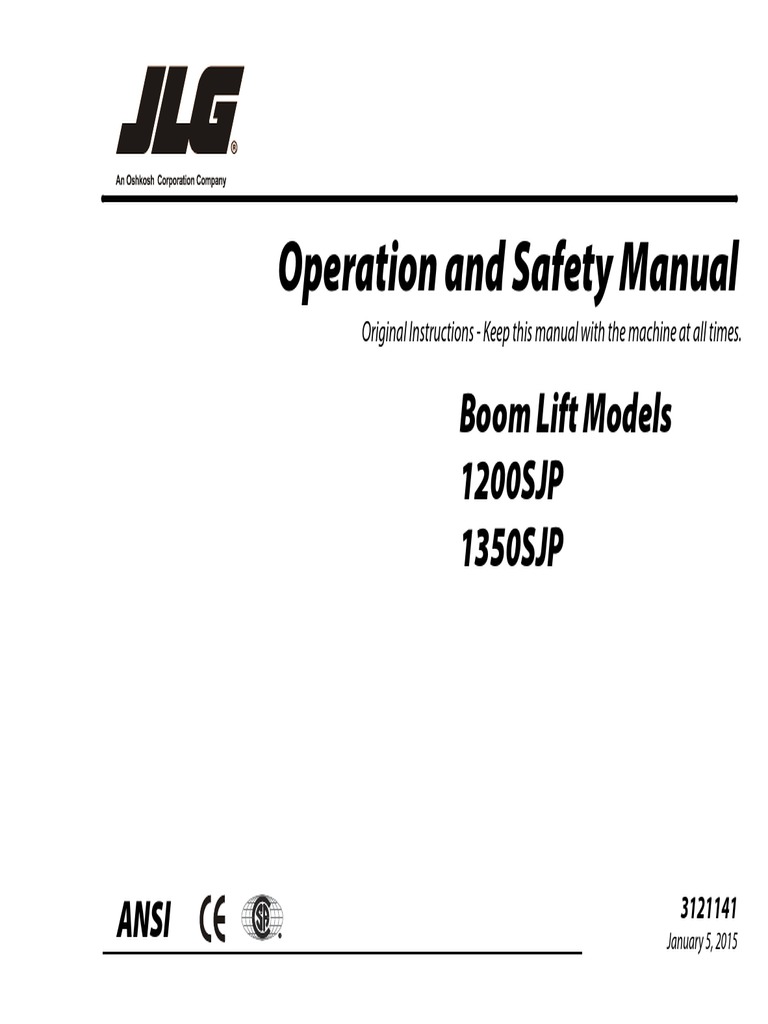 JLG 1350SJP Operation Safety Manual | PDF | Wound | Safety