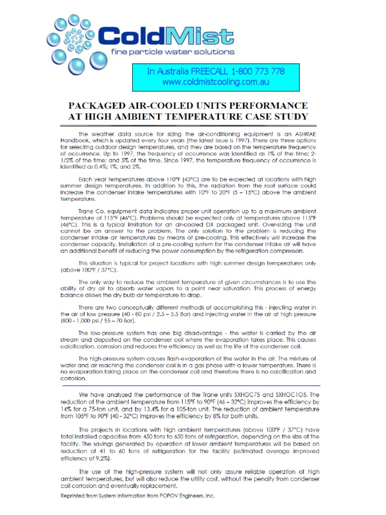 Pre Cooling Study COLDMIST | PDF