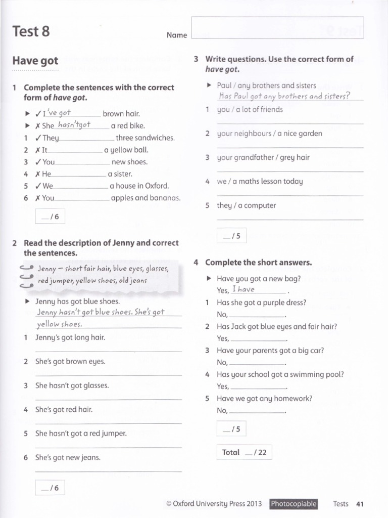 Grammar Test 8 | PDF