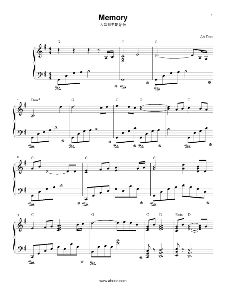 Memory Piano Sheet Music PDF | PDF | Poetics | Performing Arts