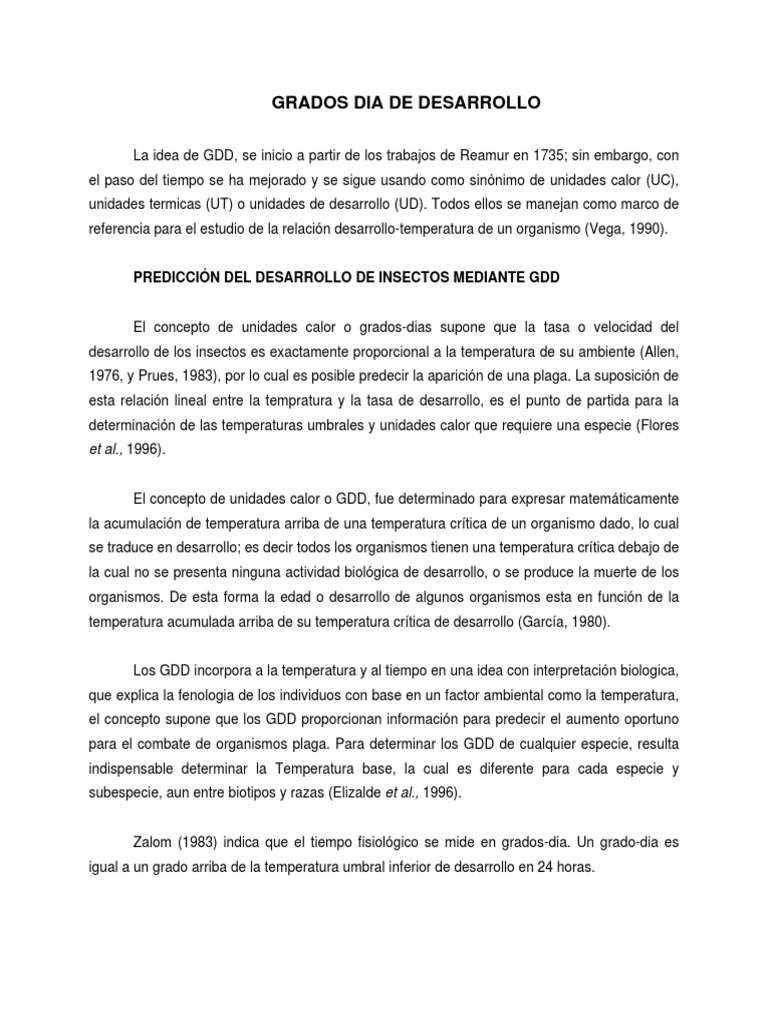 Cálculo de Grados-Día para Insectos | PDF | Temperatura | Calor