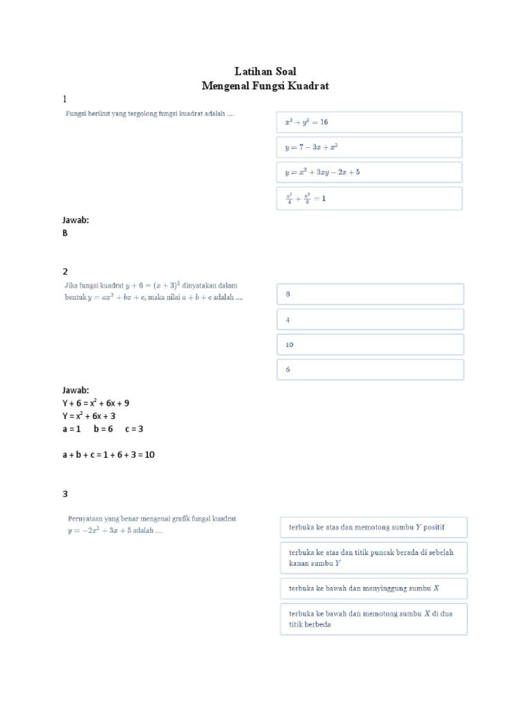 MTK Fungsi Kuadrat Quipper Kelas Jumat | PDF | Metode & Bahan Ajar | Sains & Matematika
