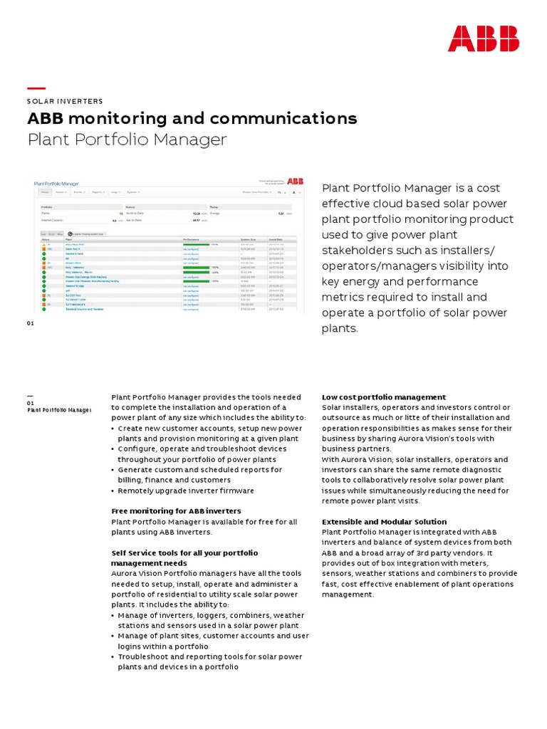ABB Monitoring and Communications: Plant Portfolio Manager | PDF ...