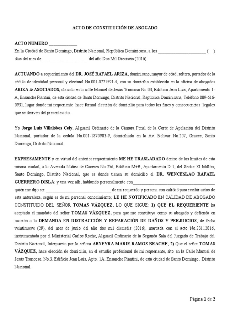Constitucion De Abogado Freddy Pdf República Dominicana Gobierno