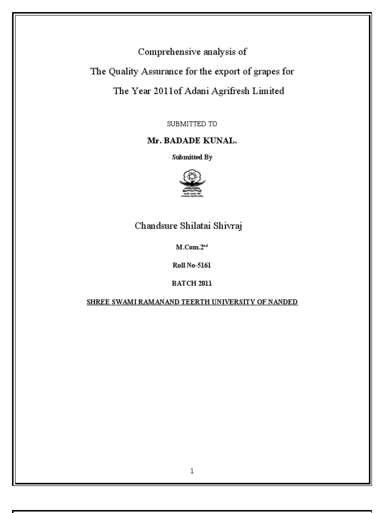 Sachin Import Export Project | PDF | Grape | Pallet