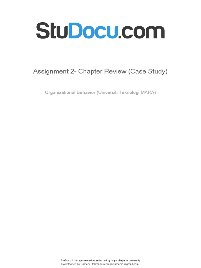 Assignment 2 Chapter Review Case Study | PDF | Perception | Behavior