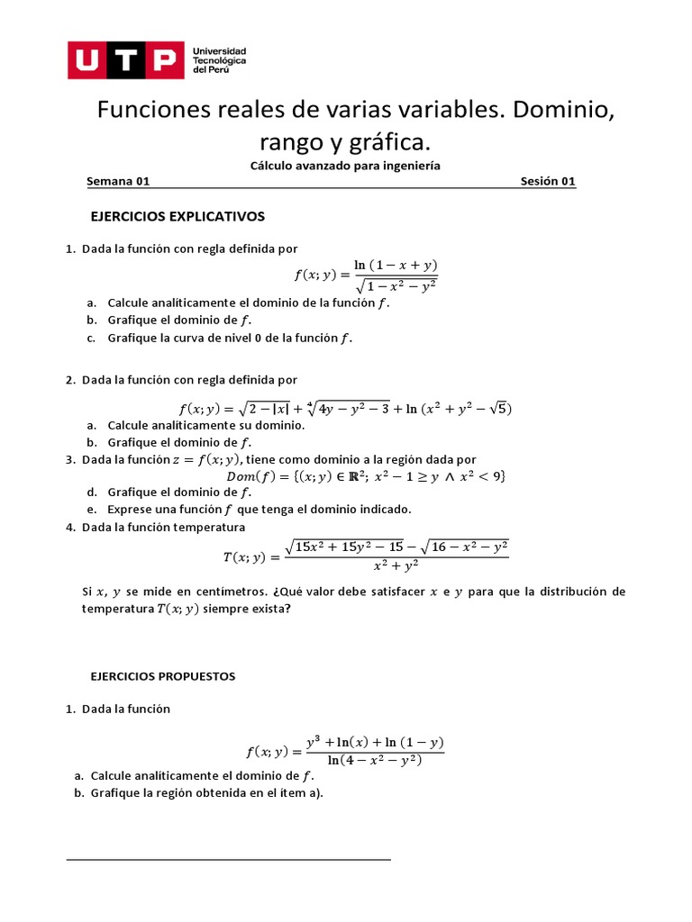 S01-s1.Funciones Resles de Varias Variables | PDF | Función (Matemáticas) | Matemáticas