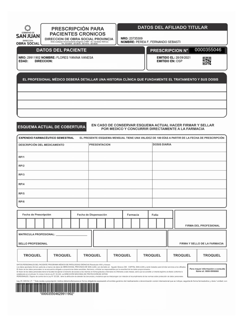 Formulario Cronicos | PDF