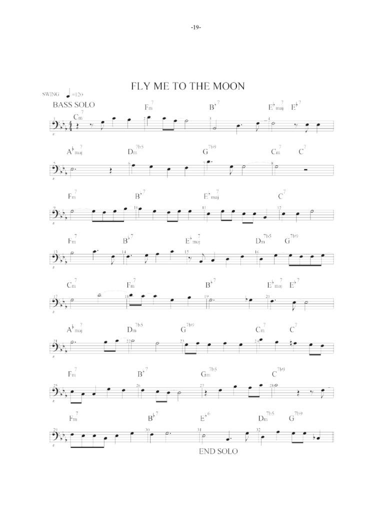 Fly Me To The Moon Bass | PDF
