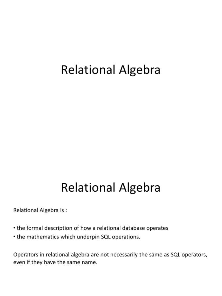 WEEK 4 CIS 205 Relational Algebra Full | PDF | Relational Model | Databases