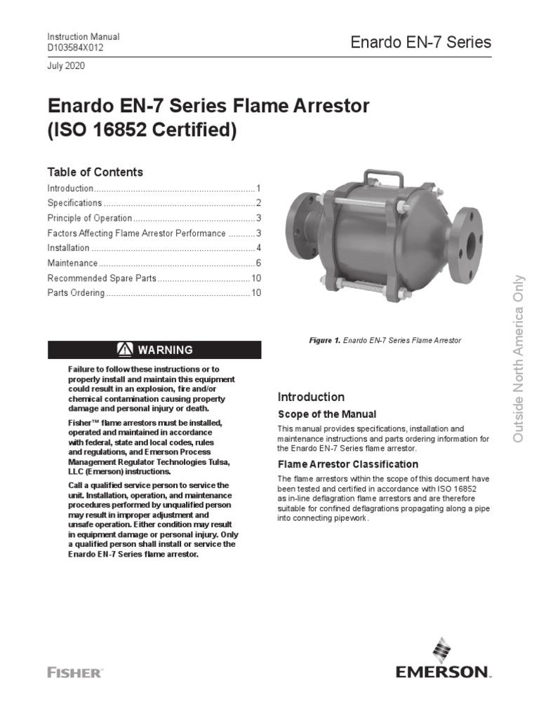 Manuals Enardo en 7 Series Flame Arrestor Atex Approved Instruction ...