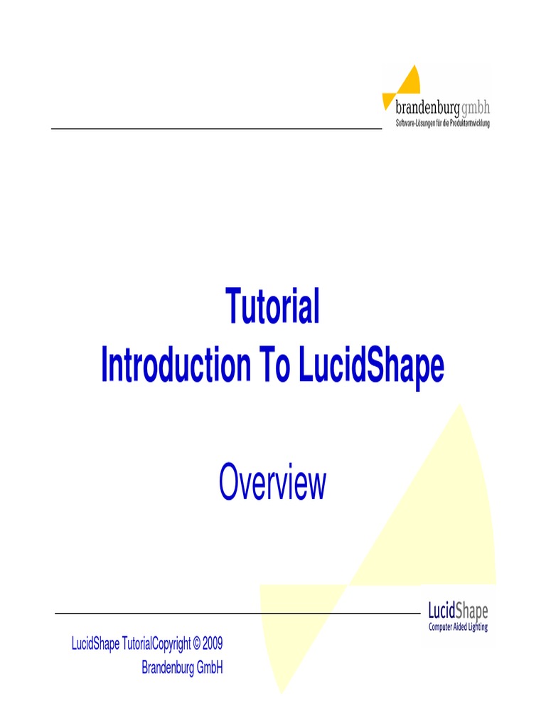 Tutorial Introduction To Lucidshape: Brandenburg GMBH | PDF | Mirror | Light
