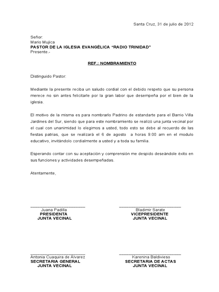 Carta de Nombramiento | PDF
