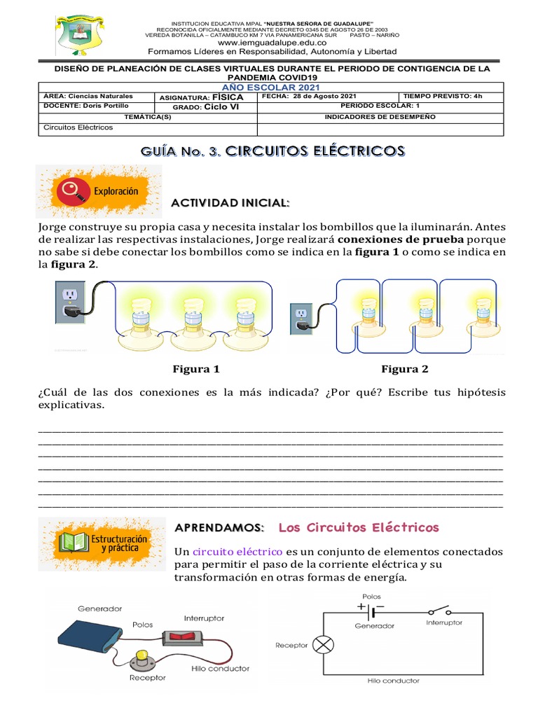 FÍSICA GUÍA 3. CIRCUITOS ELÉCTRICOS Sabatina C6. | PDF | Electricidad ...