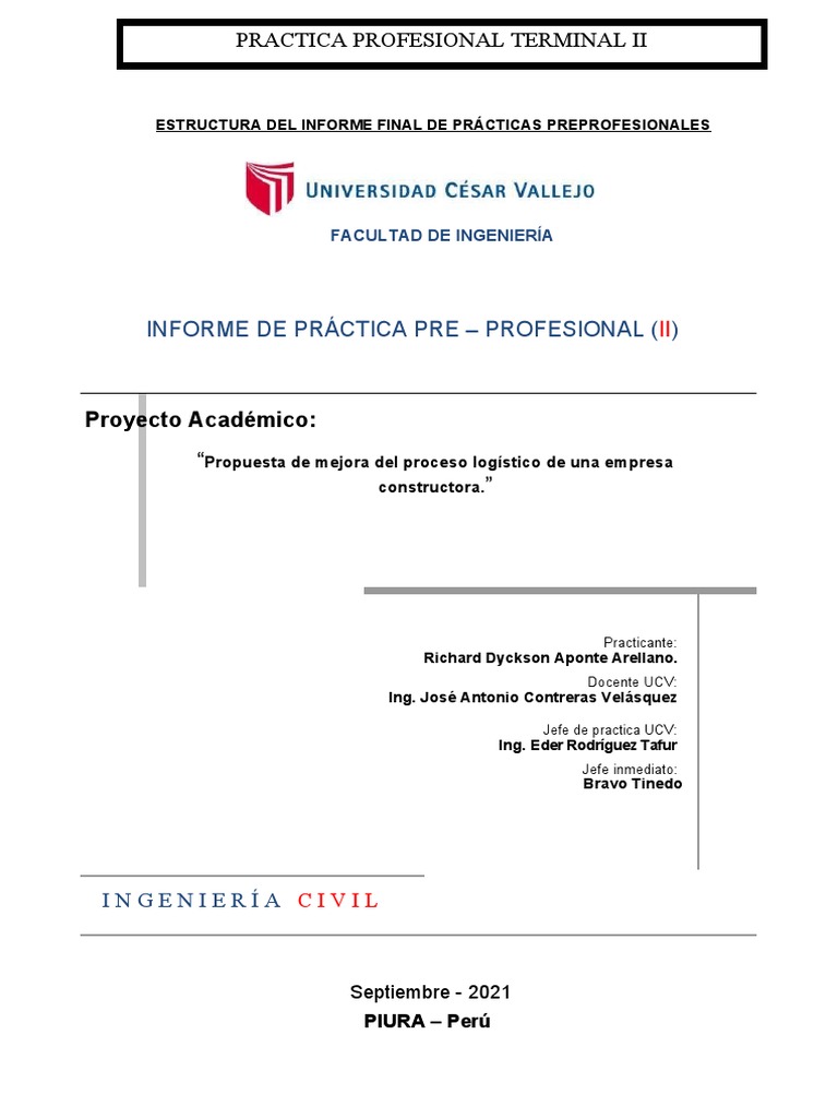 Informe Final PP Avancee - Decimo Cicloo | PDF | Logística | Lean Manufacturing