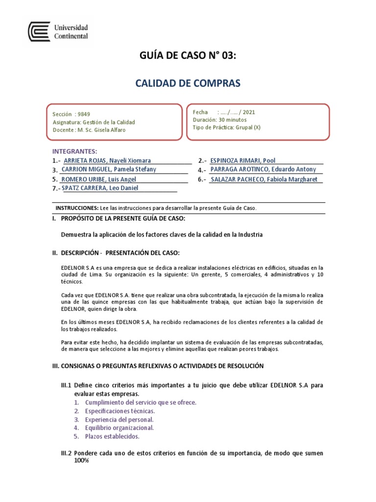 Semana 03 - Guía de Caso N 03 | PDF | Business | Ingeniería