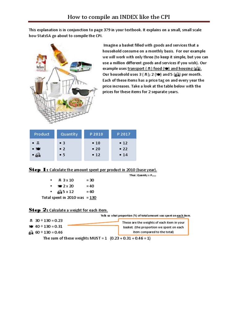 How To Compile An INDEX Like The CPI: Step 1 | PDF | Consumer Price ...