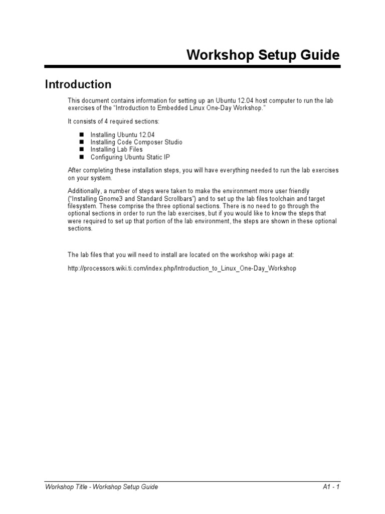 Workshop Title - Workshop Setup Guide A1 - 1 | PDF | Sudo | Router ...