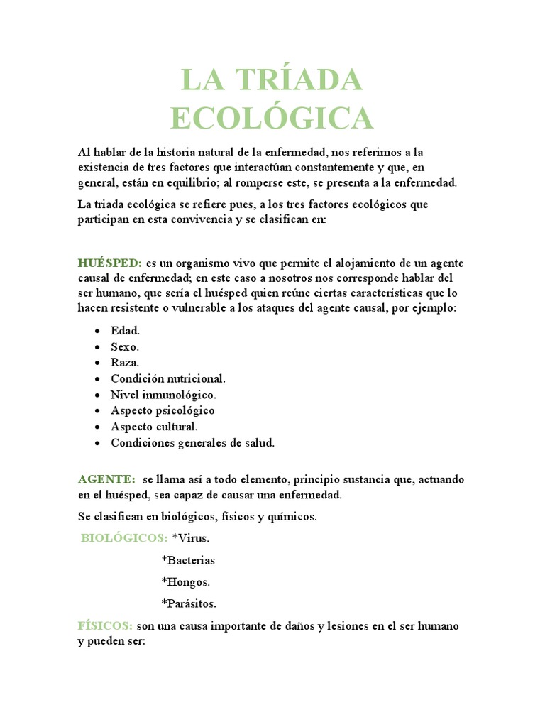 La Triada Ecológica y su Impacto en Salud | PDF
