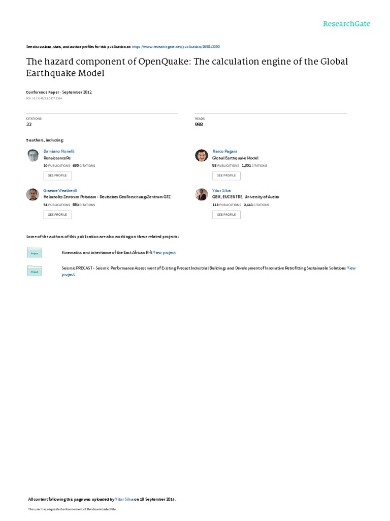 OpenQuake: Global Seismic Hazard Tool | PDF | Earthquakes | Xml