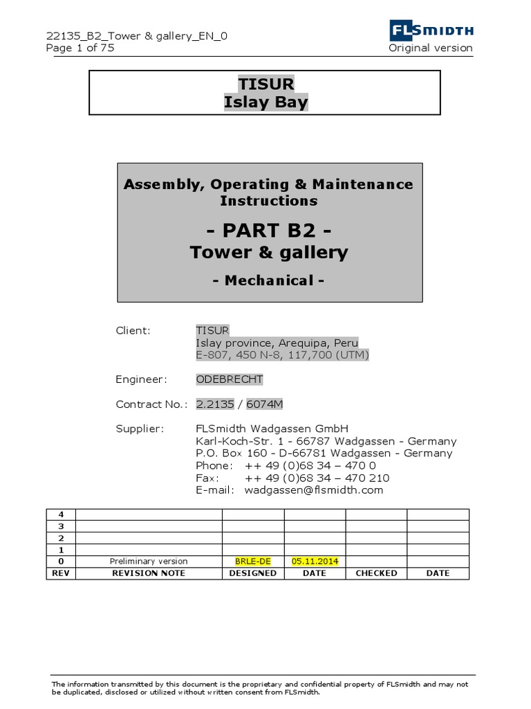B2 Tower & Gallery en 0 | PDF | Safety | Transmission (Mechanics)