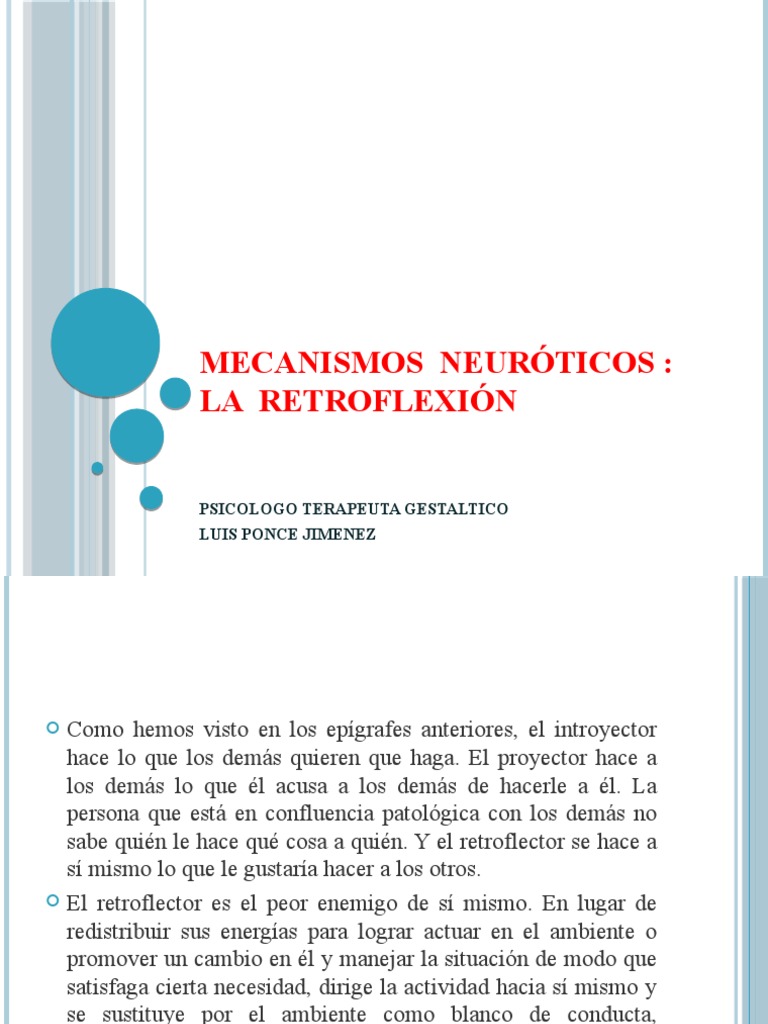 Mecanismo Neurotico La Retroflexion | PDF | Neurosis | Psicología anormal