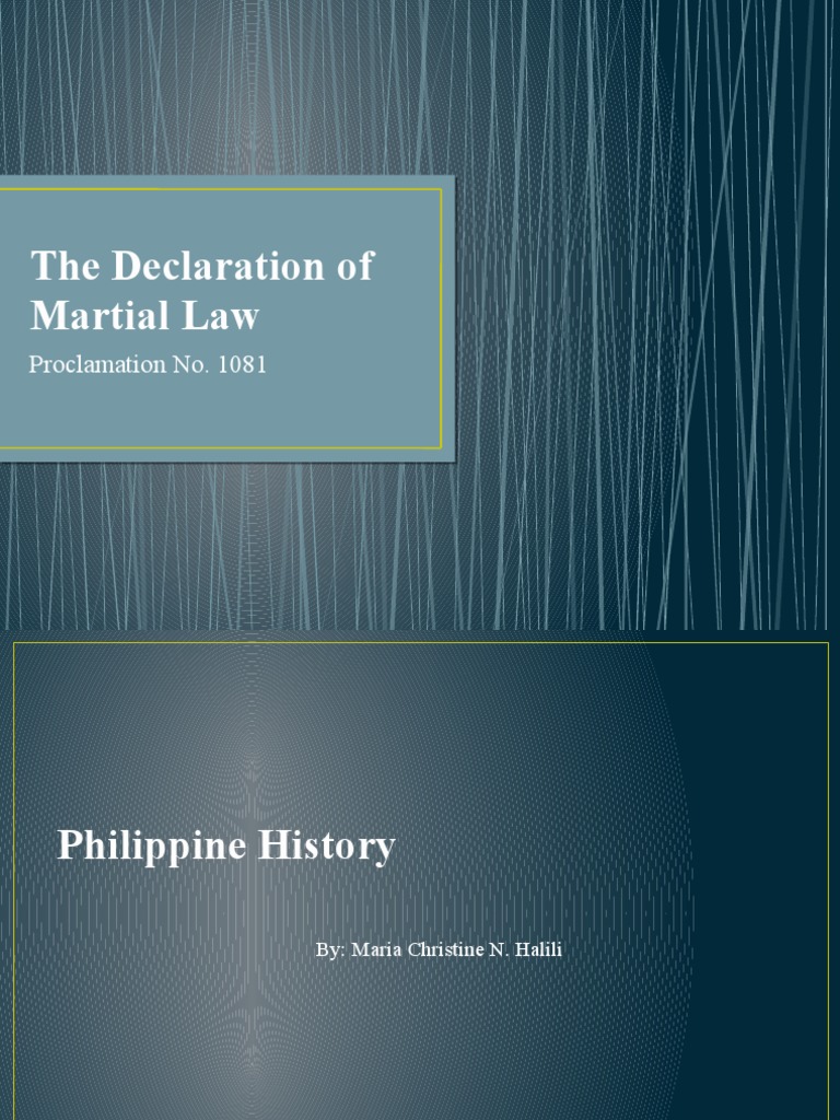 The Declaration of Martial Law: Proclamation No. 1081 | PDF ...