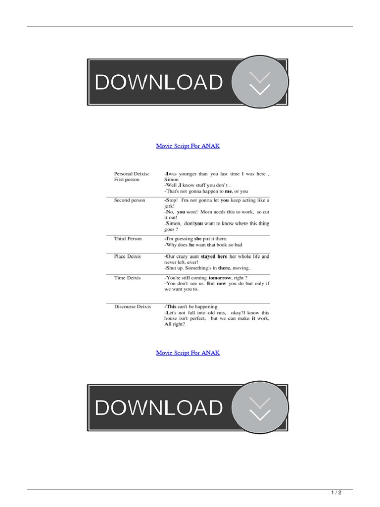 Movie Script For Anak | PDF | Screenplay | Tagalog Language