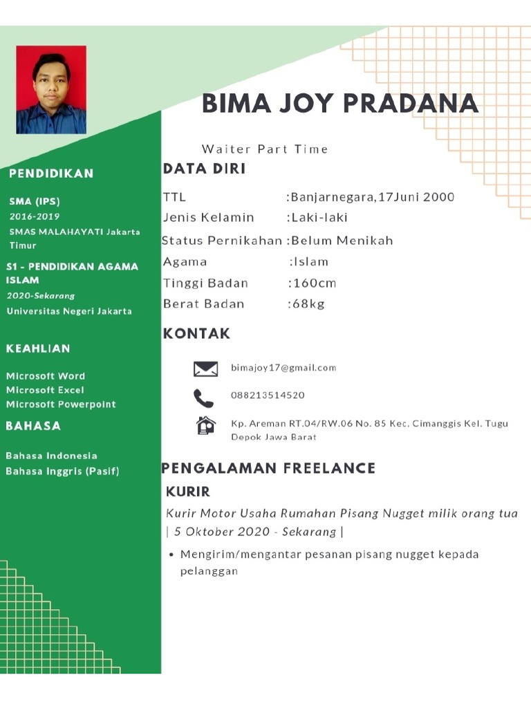 CV Bima Joy Pradana | PDF