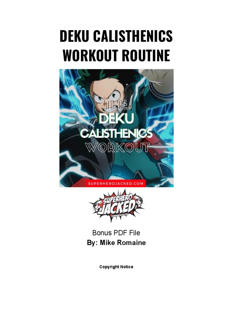 Deku Calisthenics Workout PDF | PDF | Physical Exercise | Determinants ...