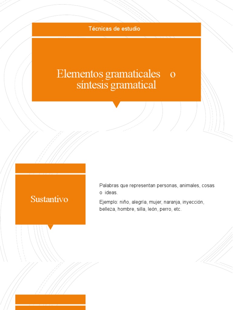 Elementos Clave de la Gramática | PDF