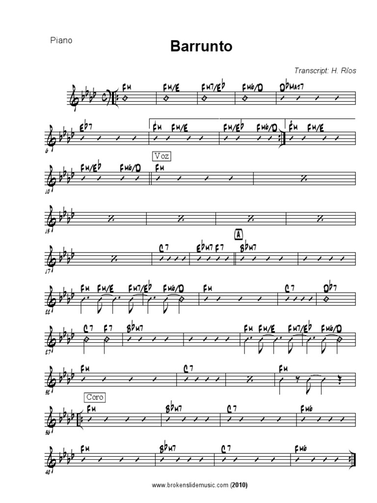 Barrunto - Piano | PDF