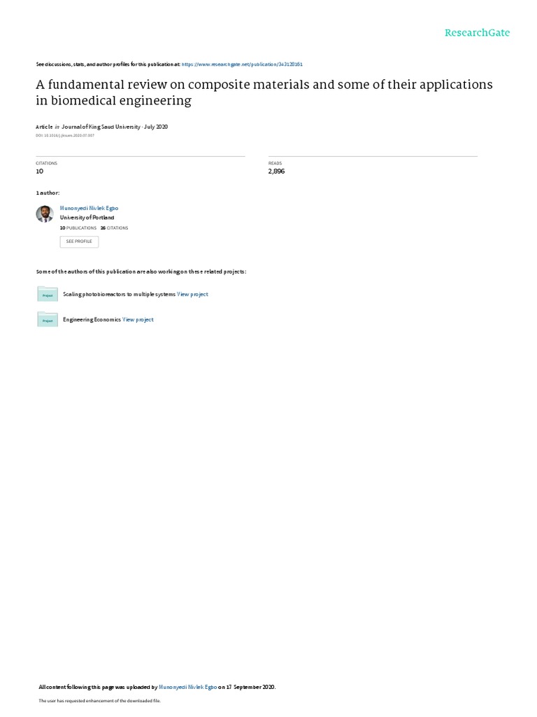 A Fundamental Review On Composite Materials and Some of Their ...