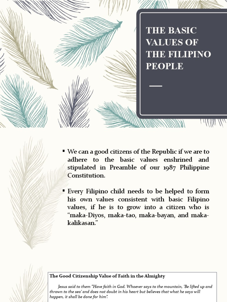 Core Values of Filipino Citizenship | PDF | Love | God