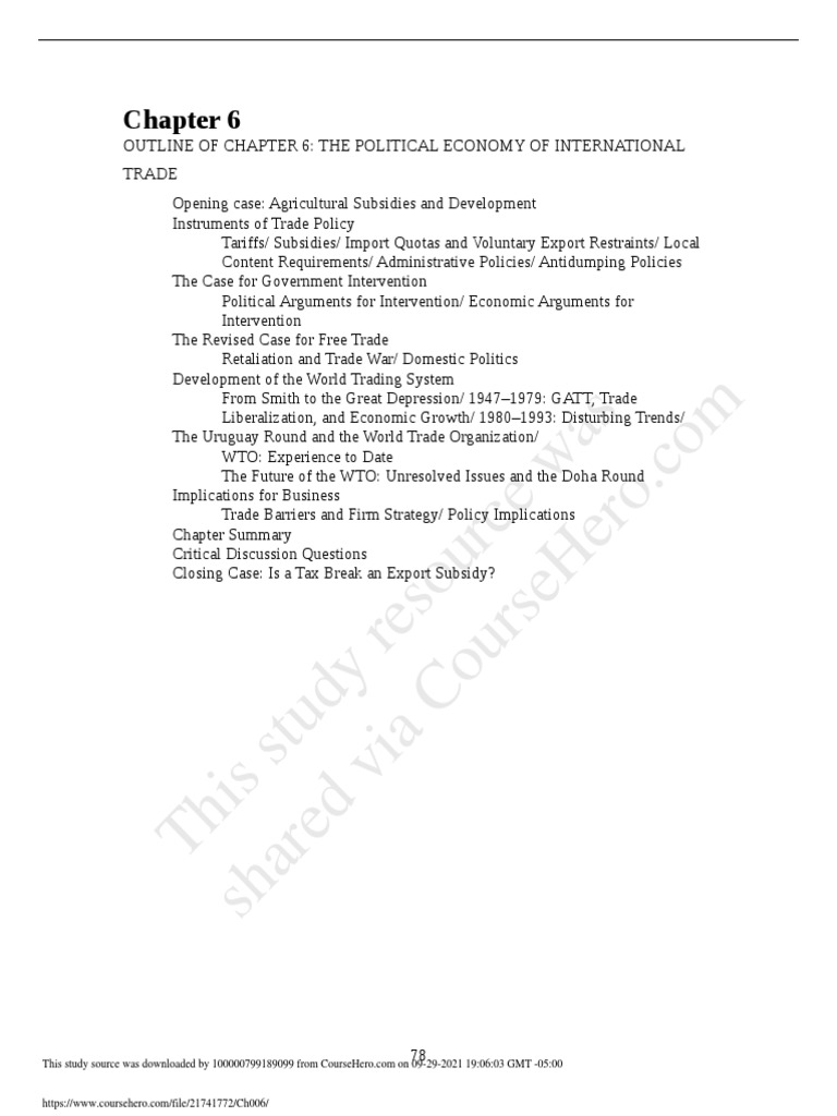 This Study Resource Was | PDF | World Trade Organization | Trade