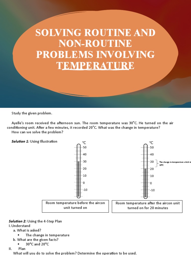 Solving Routine and Non-Routine Problems Involving Temperature | PDF