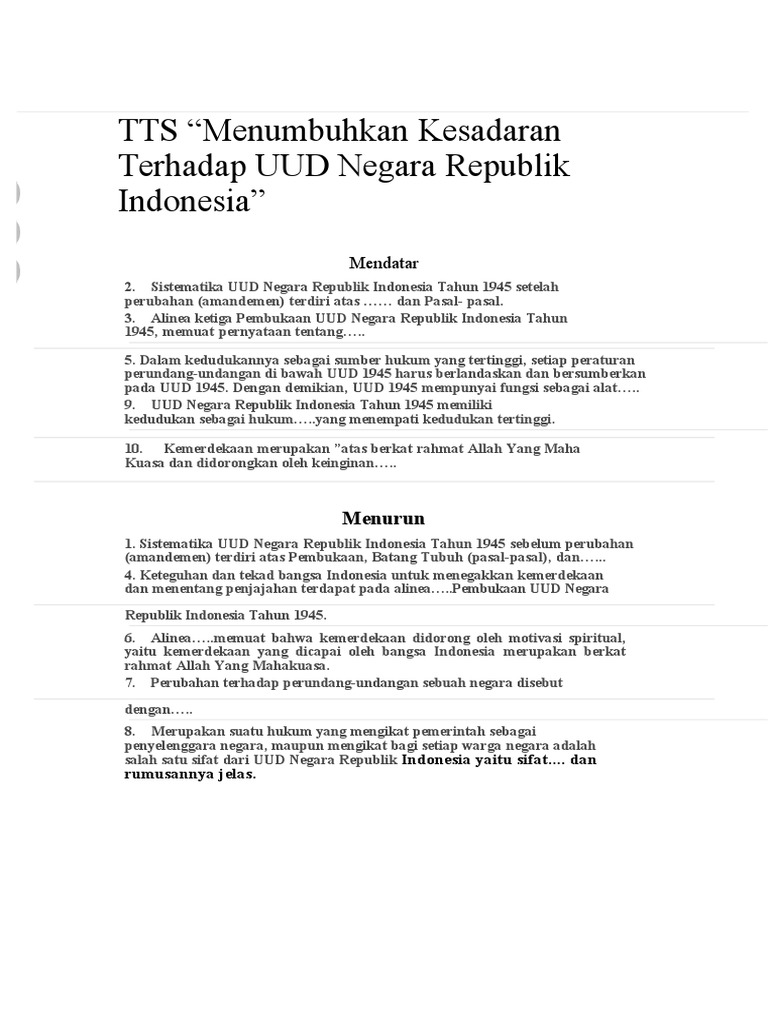 TTS Online PPKN Kelas 8 Bab 2 "Menumbuhkan Kesadaran Terhadap UUD ...