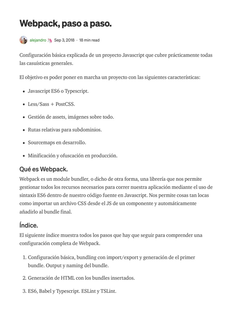 Webpack, Paso A Paso.. | PDF | Desarrollo de software | Script Java