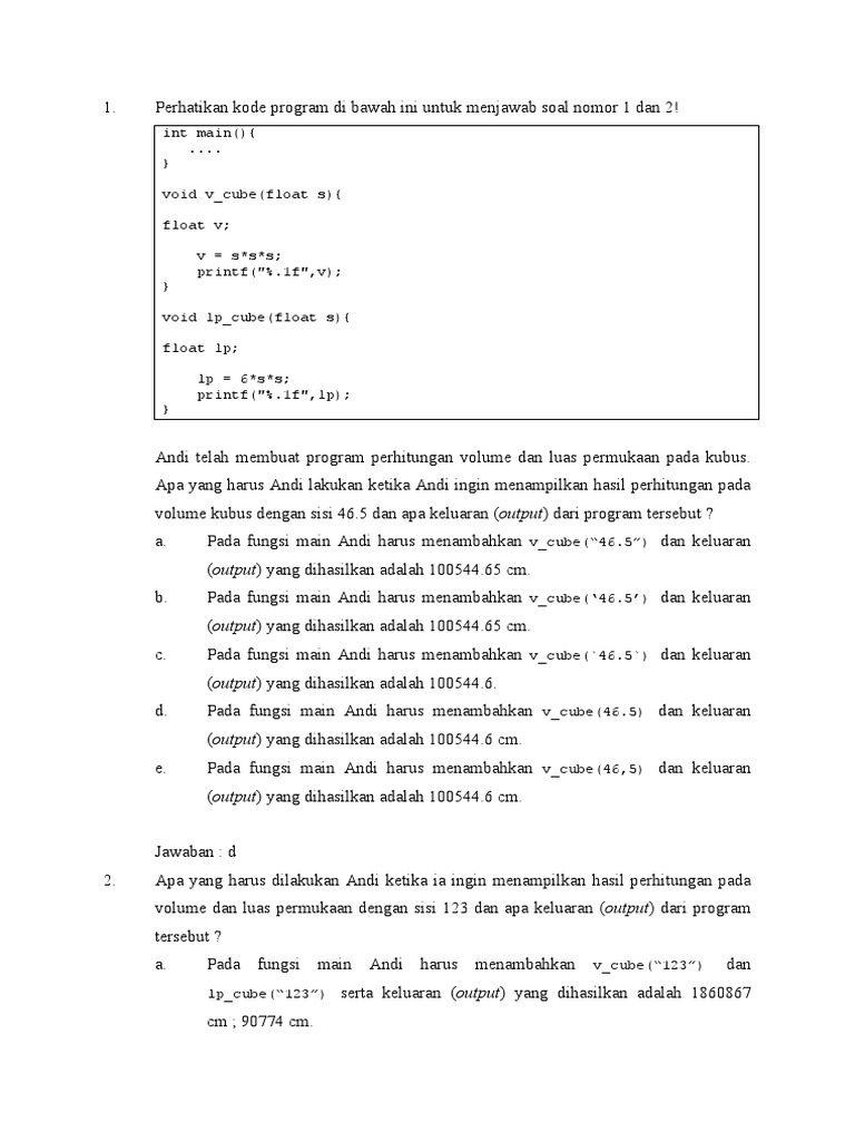 Soal Dan Jawaban Pemrograman Oleh Herry | PDF | Metode & Bahan Ajar | Komputer