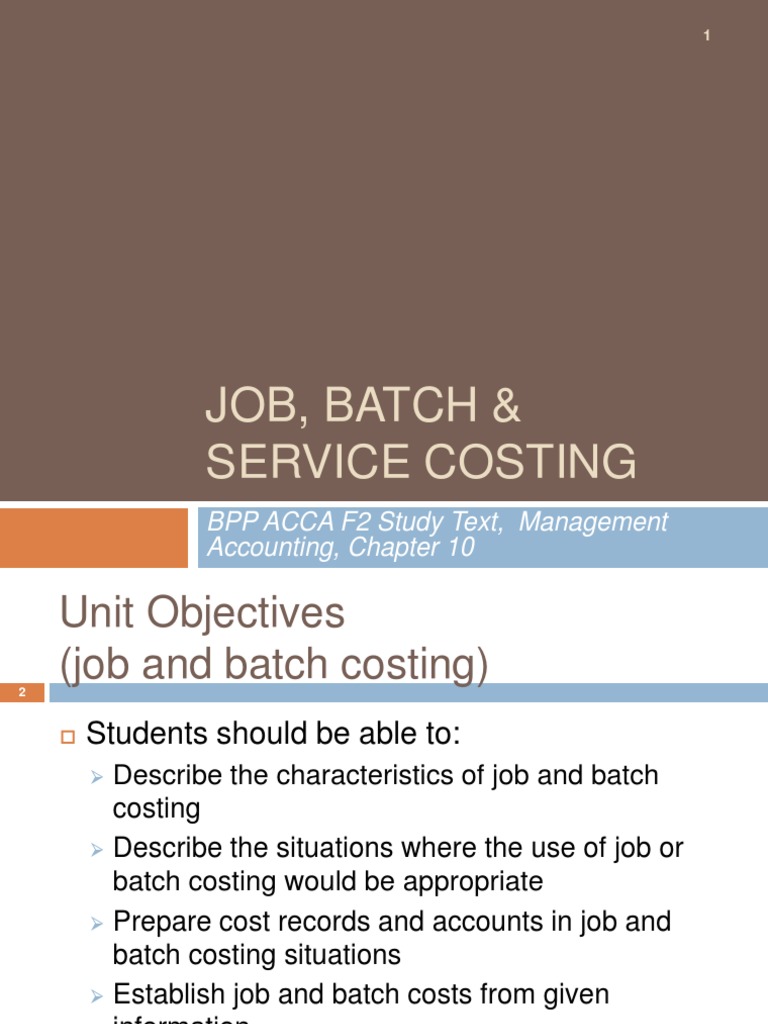 Job and Batch Costing Explained | PDF | Cost | Cost Of Goods Sold