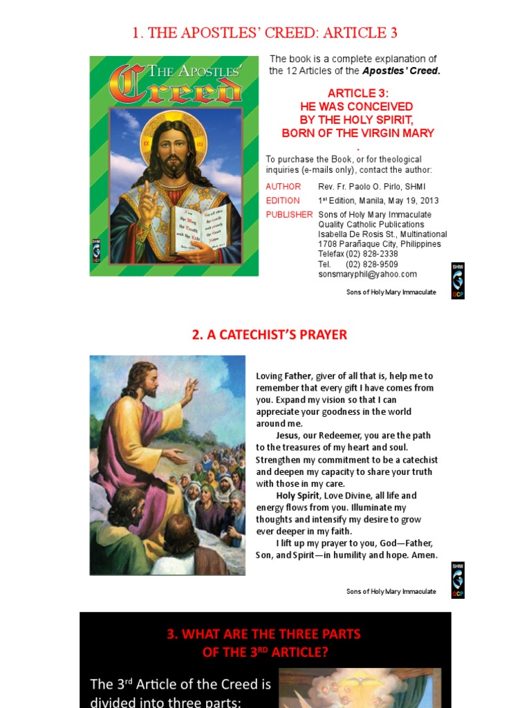 THE APOSTLES' CREED - ARTICLE 3 (Part 1) | PDF | Mary, Mother Of Jesus | Abrahamic Religions
