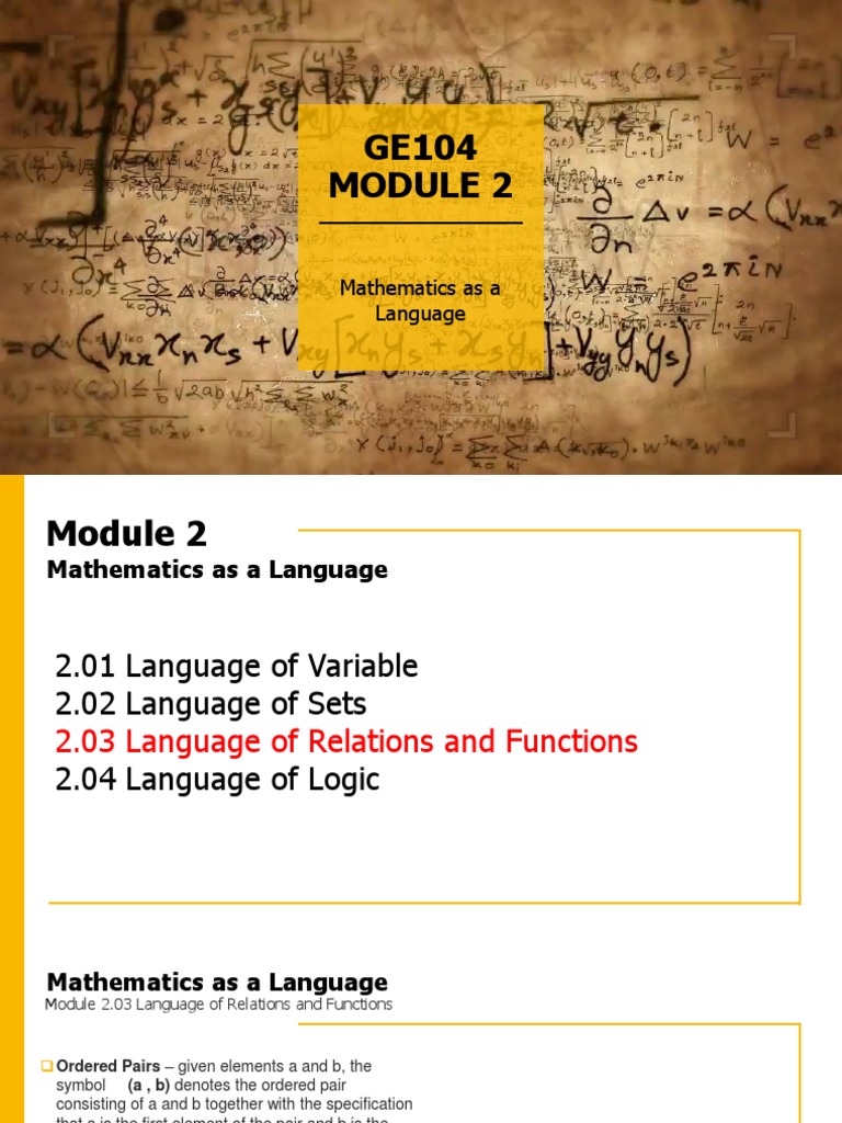 GE104-Module 203 | PDF | Function (Mathematics) | Set (Mathematics)