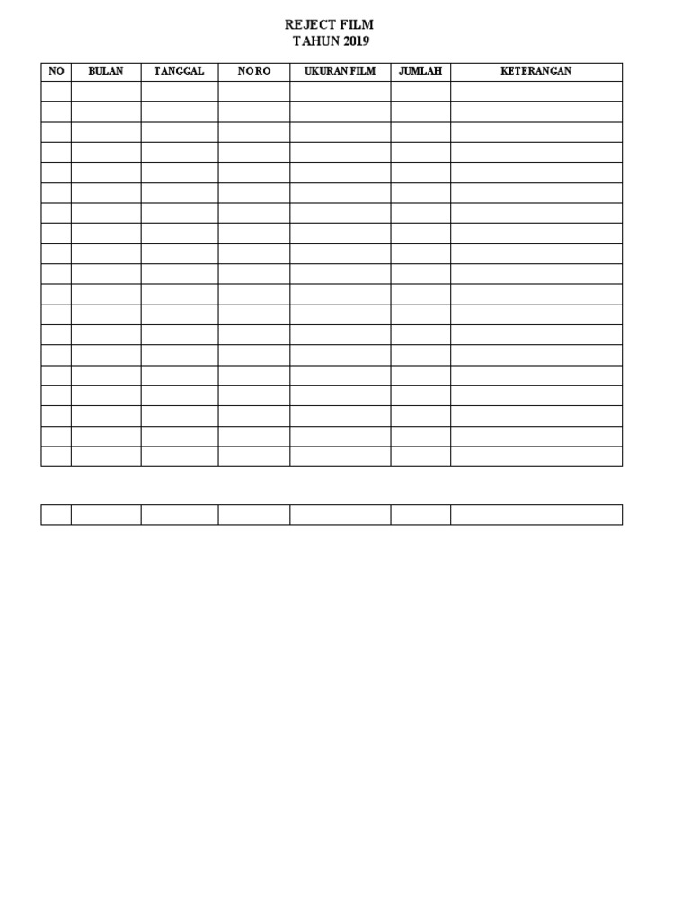 Form Film Reject | PDF