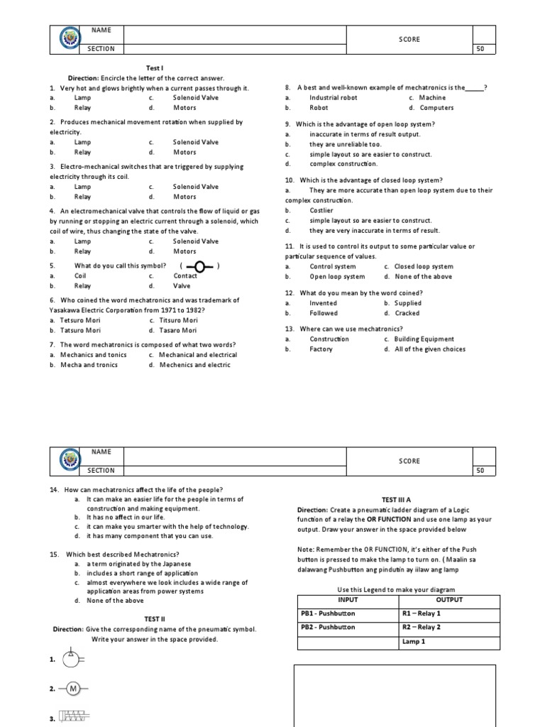 Test I Direction: Encircle The Letter of The Correct Answer | PDF ...