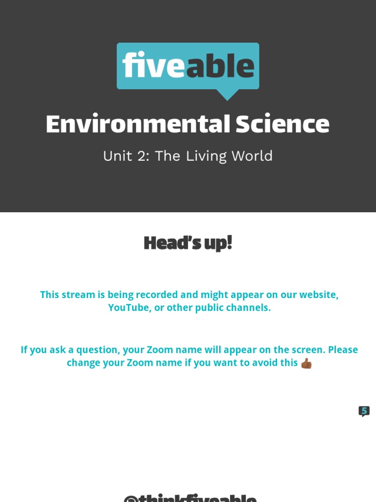 AP Environmental Science Cram Unit 2 - The Living World - Biodiversity ...