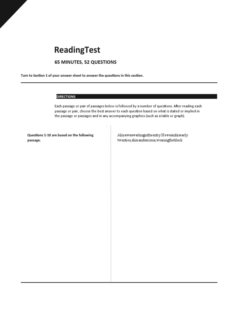 PDF Sat Practice Test 1 | PDF