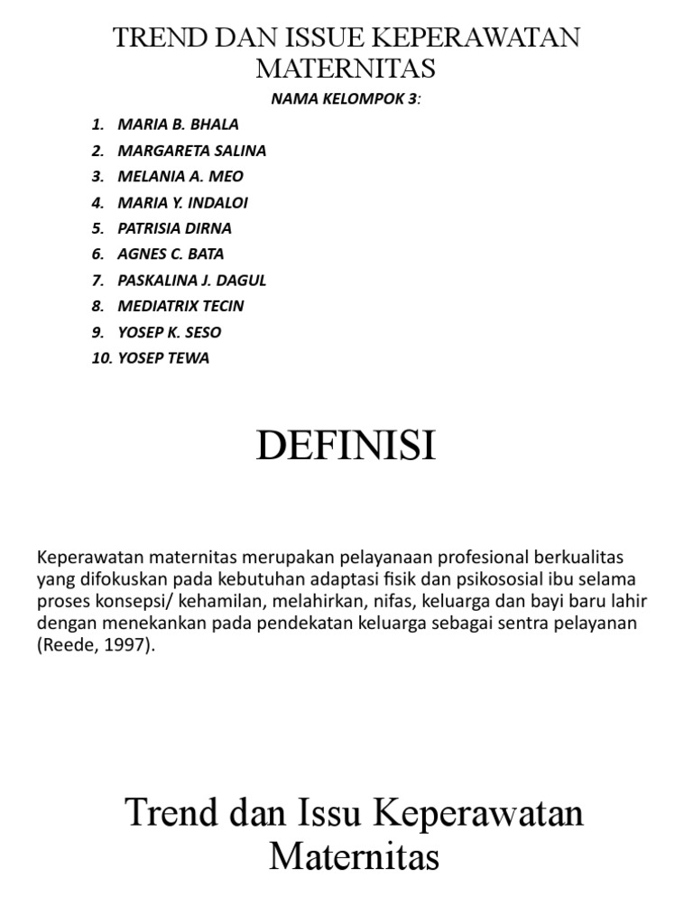 Trend Dan Issue Keperawatan Maternitas | PDF | Sains & Matematika