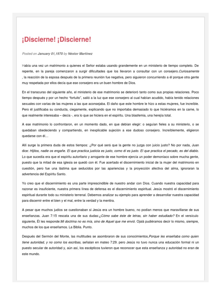 Discierne Discierne | PDF | espíritu Santo | Verdad